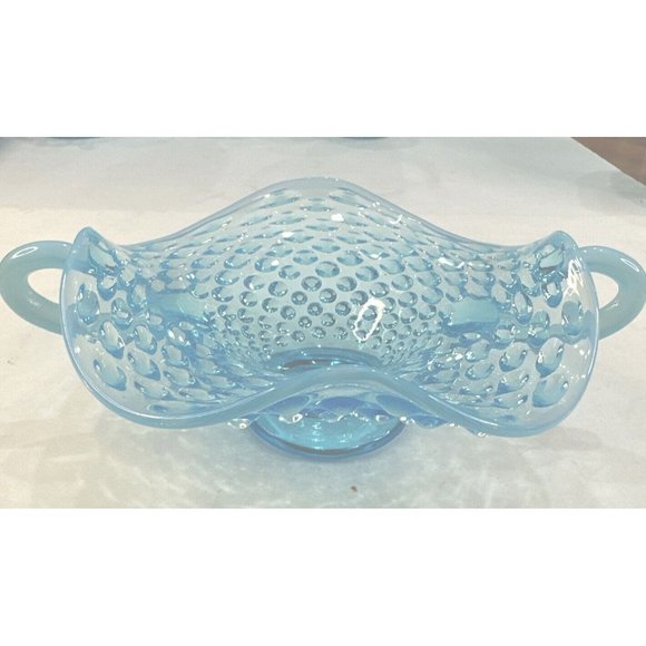 Fenton | Dining | Vintage Fenton Hobnail Blue Opalescent Glass Two ...